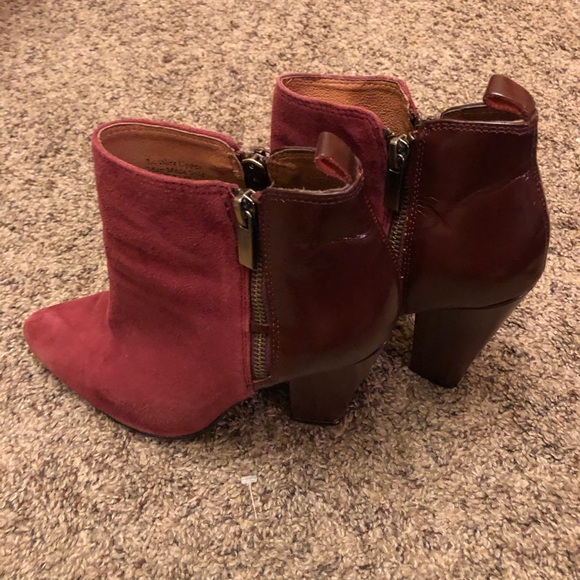 Halogen | Shoes | Halogen Suede Leather Cranberry Ankle Heel Boots ...